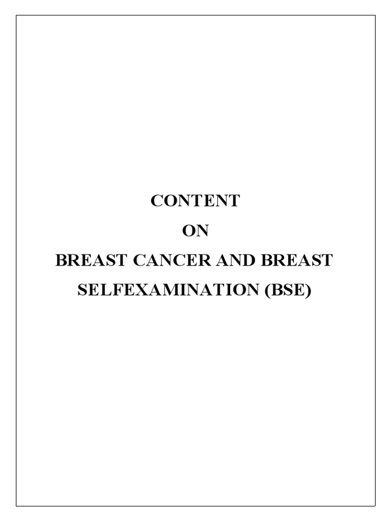 Reaserch Content On Breast Cancer and Lesson Plan 1 PDF | PDF | Breast ...