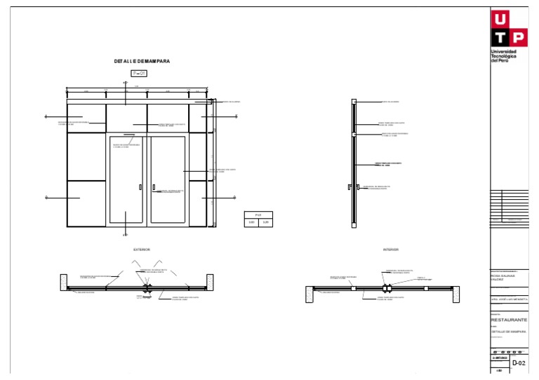 Detalle Constructivo de Mampara de Vidrio | PDF