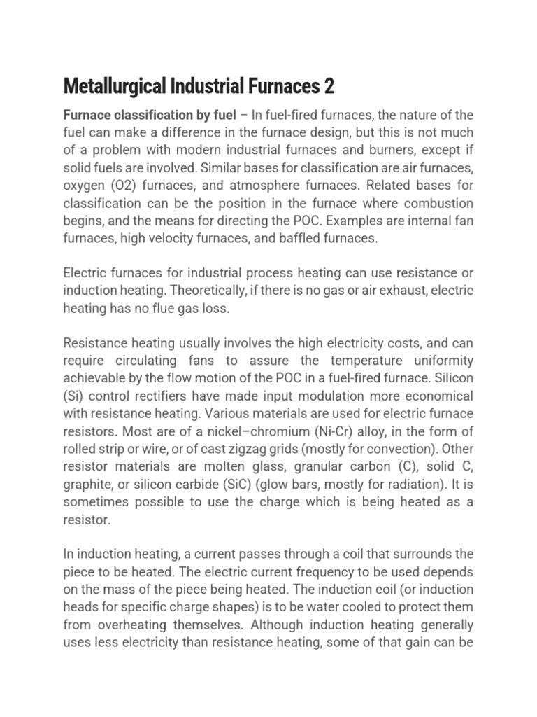 Metallurgical Industrial Furnaces 2 | PDF | Combustion | Applied And Interdisciplinary Physics