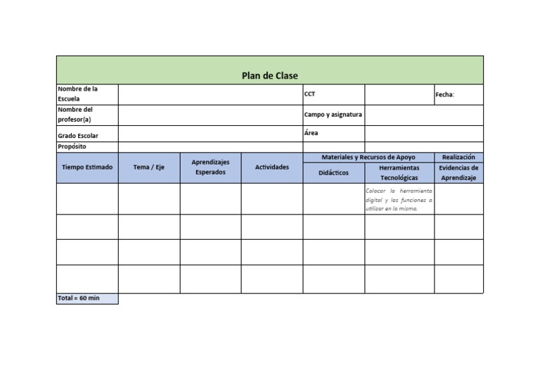 Plantilla Plan de Clase | PDF