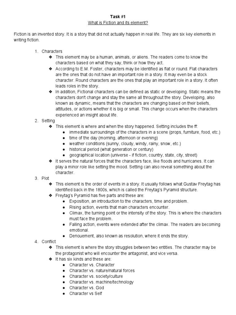 Elements of Fiction and Writing Tips | PDF