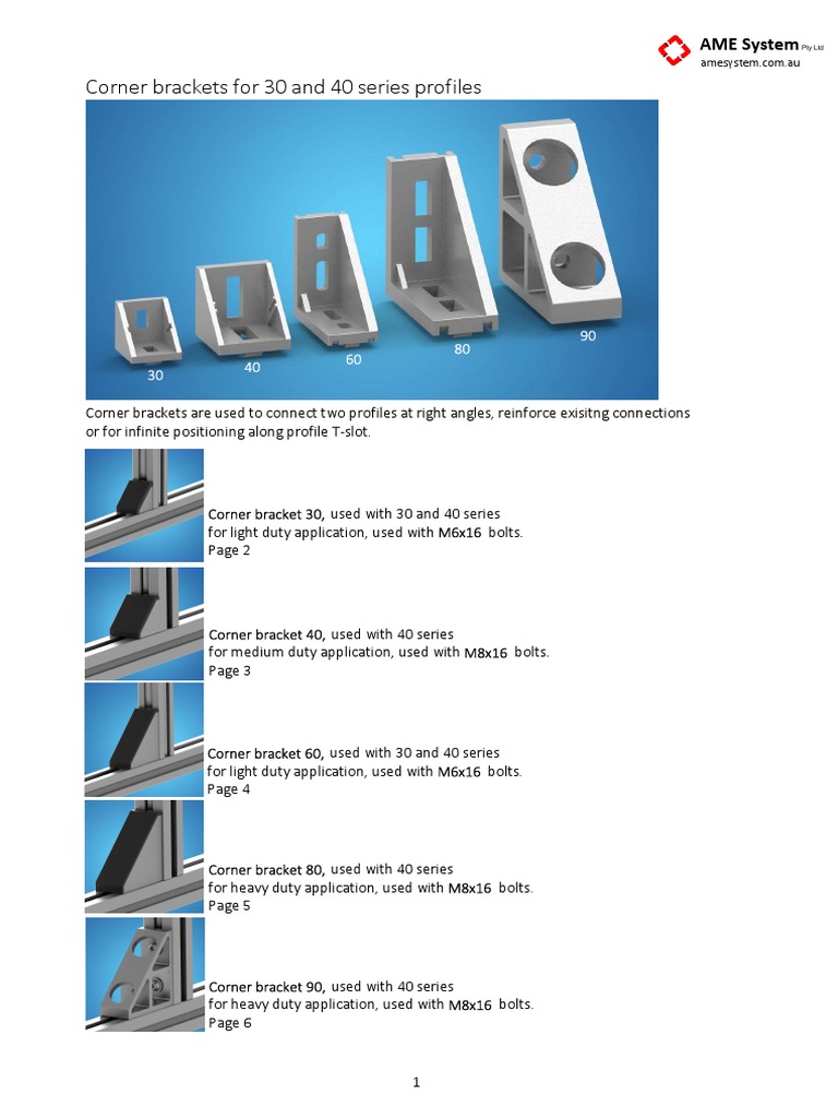 Corner Brackets for Profile Systems | PDF | Manufactured Goods