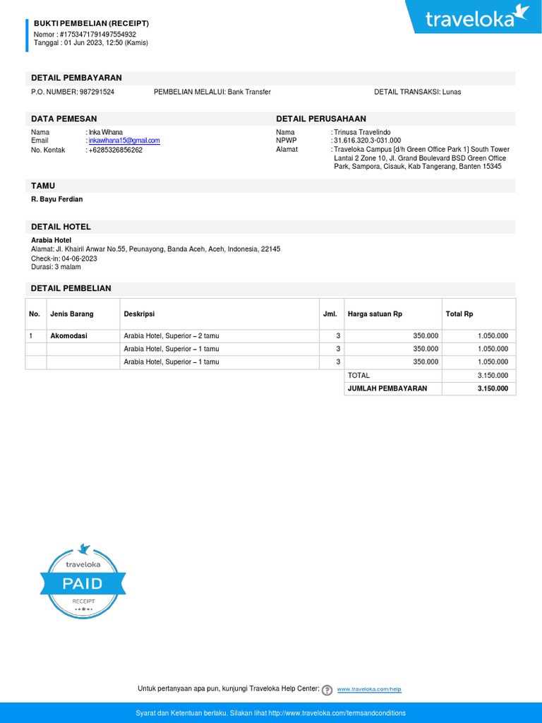 Master Receipt | PDF