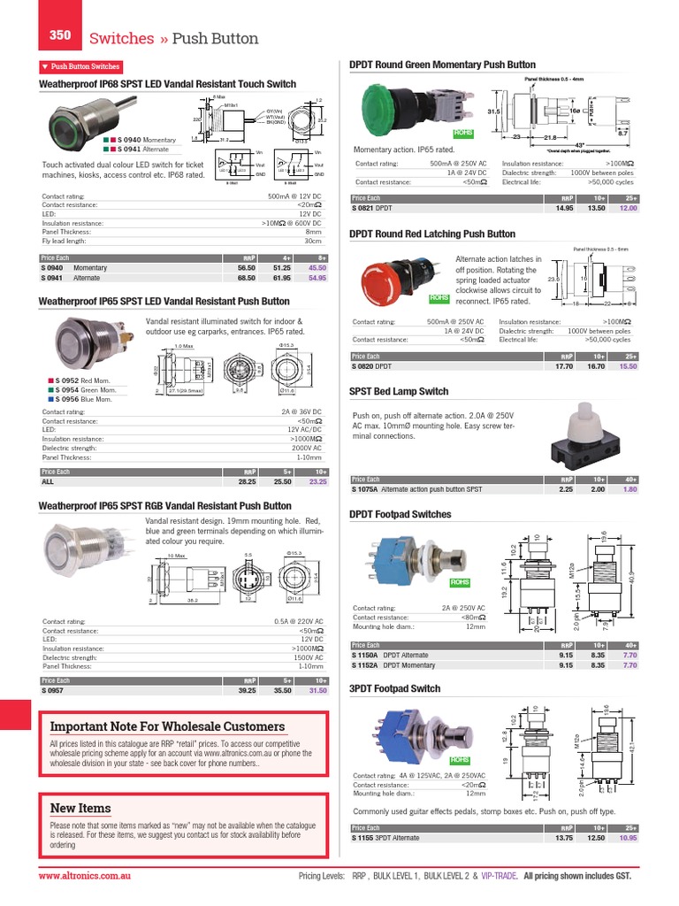 Vandal Resistant Push Button Switches | PDF | Switch | Electricity
