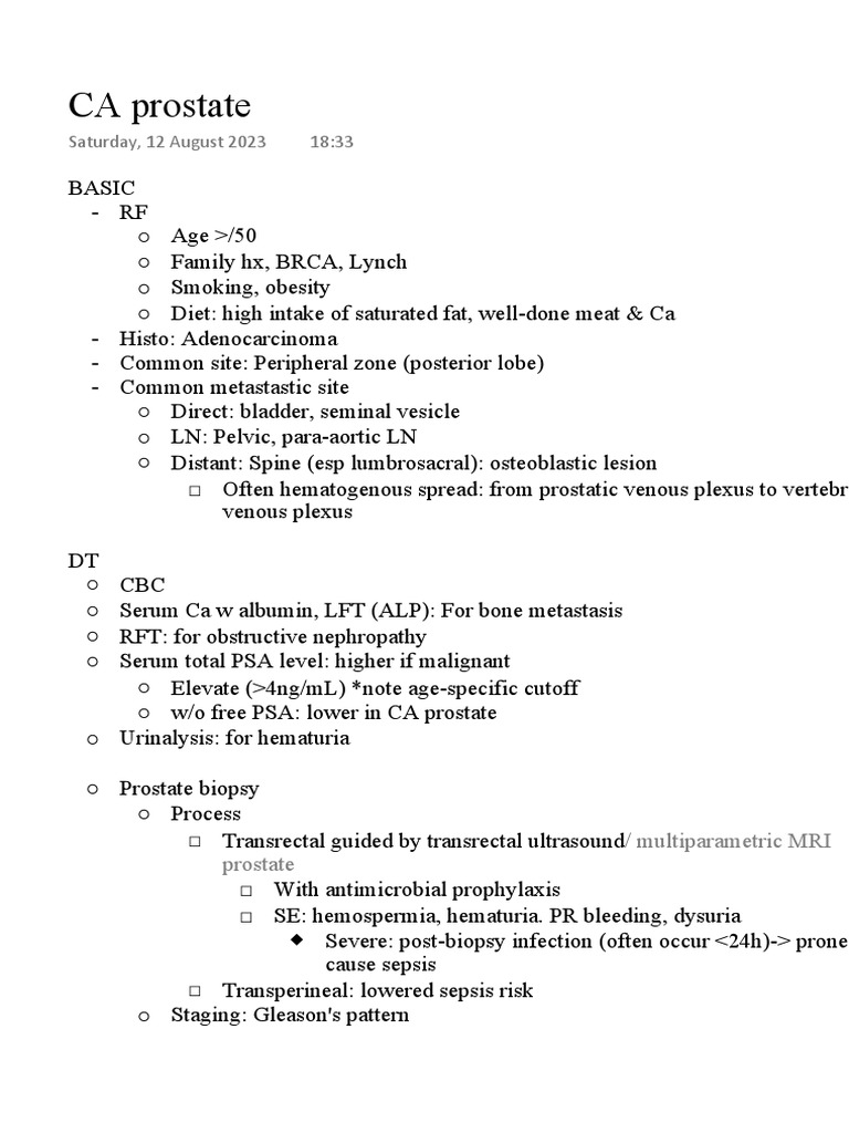 CA Prostate | Download Free PDF | Prostate Cancer | Prostate
