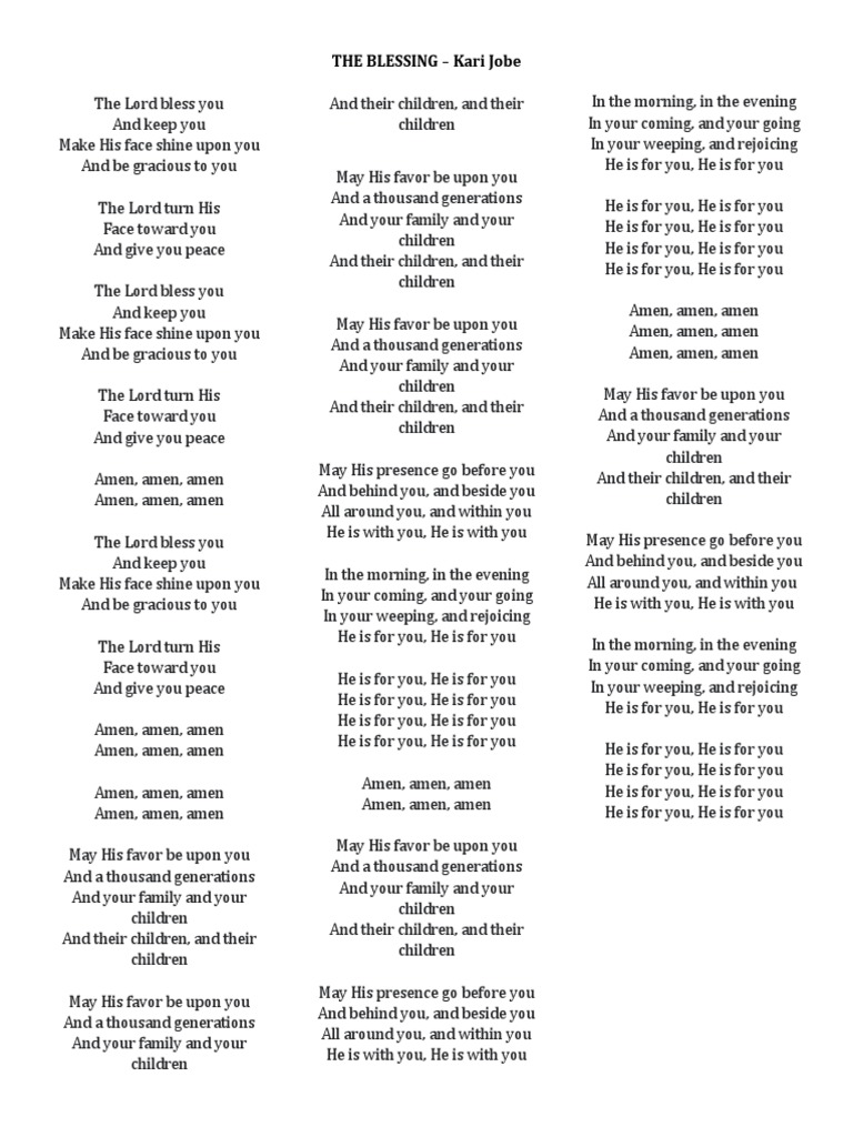 The Blessing Kari Jobe Pdf