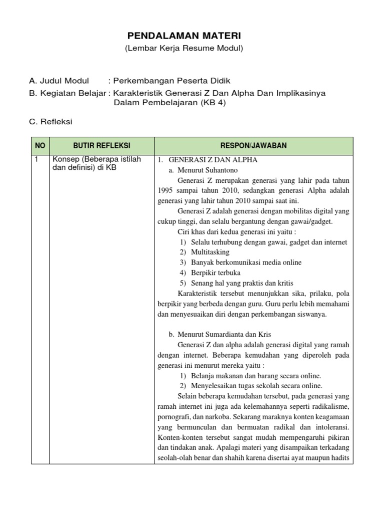 LK 4 - Resume Pendalaman Materi PPG 2022 | PDF