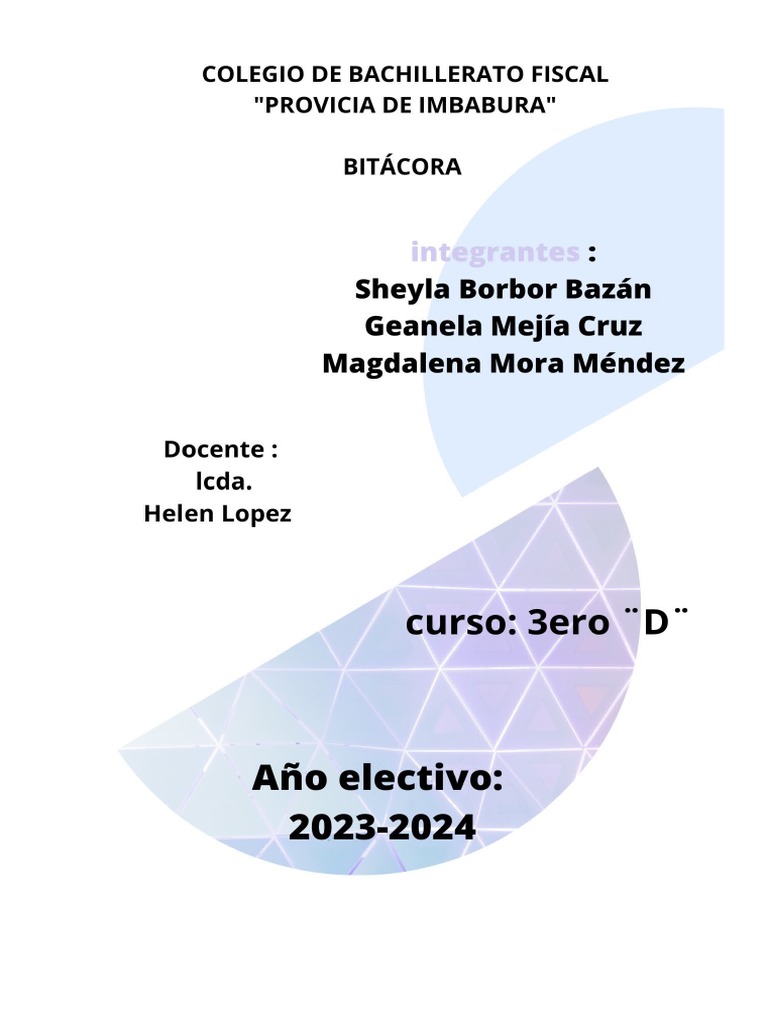 Caratula Bitacora | PDF