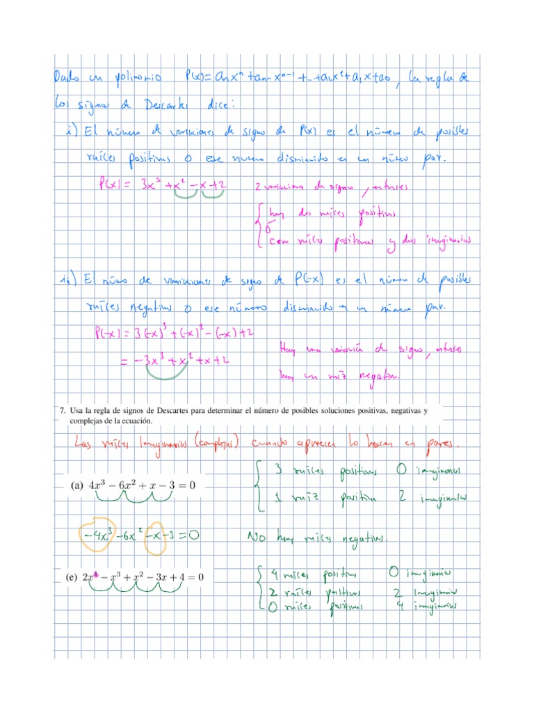 Clase 14. Regla de Los Signos de Descartes y Funciones | PDF | Álgebra ...
