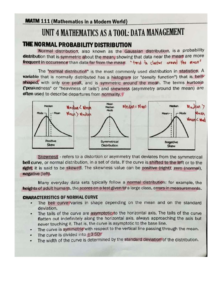 Lecture 7 Normal Probability Distribution (Copy of Lec) 3.25.23 | PDF