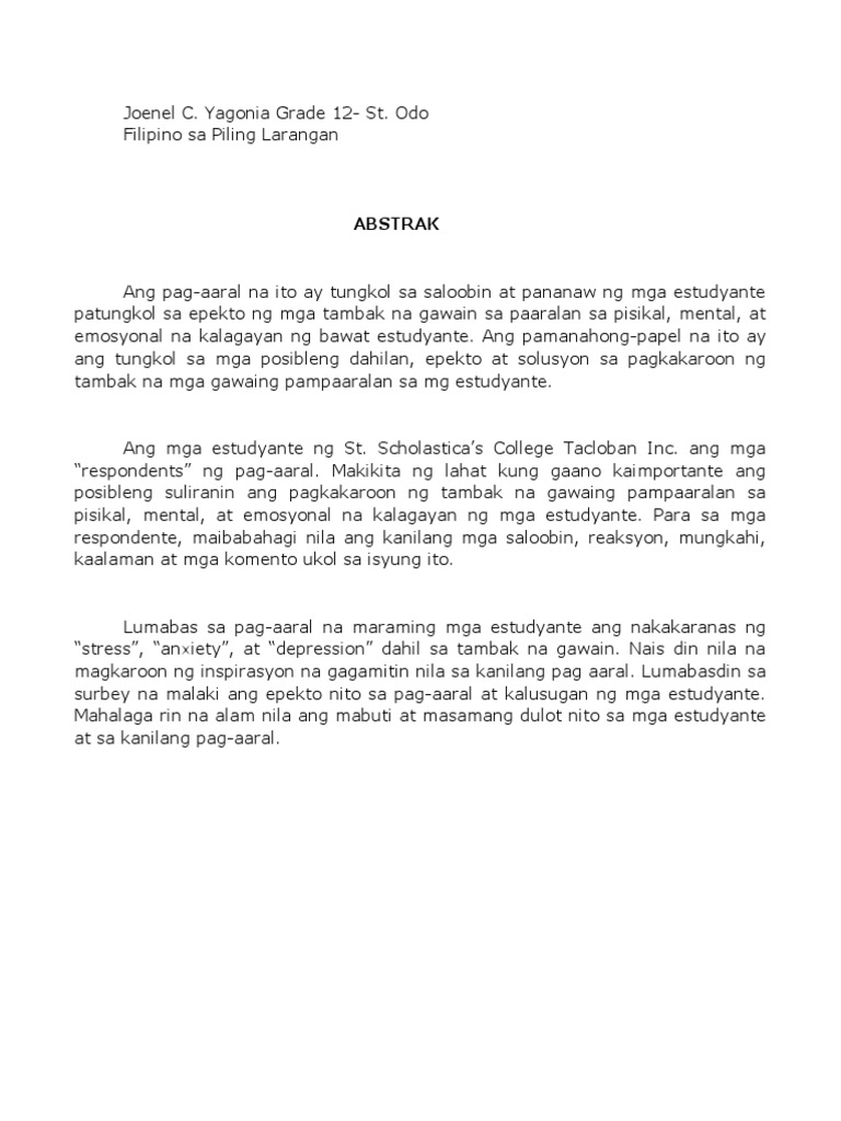 ABSTRAK (Filipino) | PDF