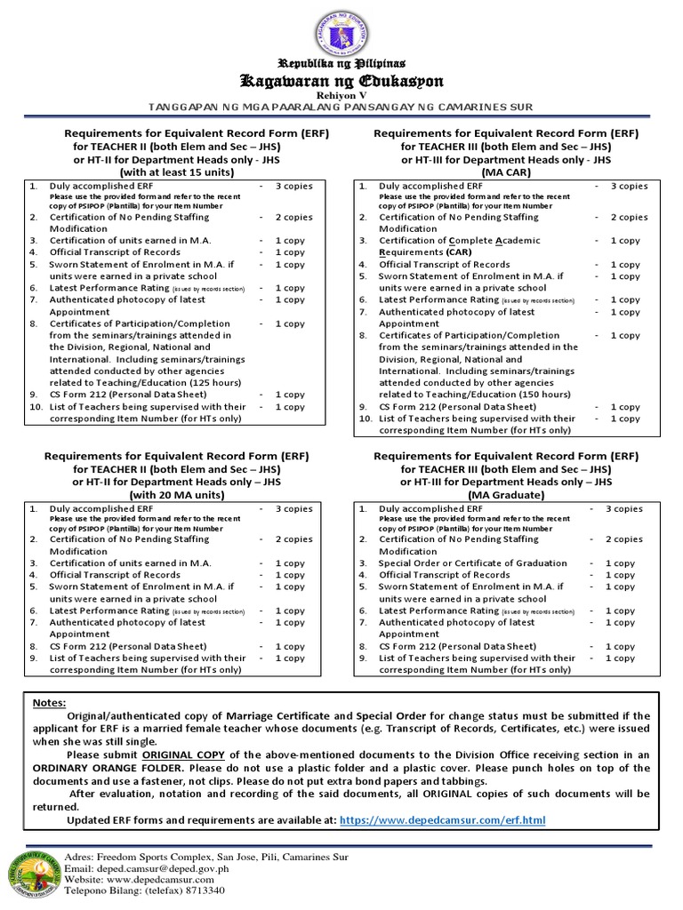 Requirements For Equivalent Record Form 4 | PDF