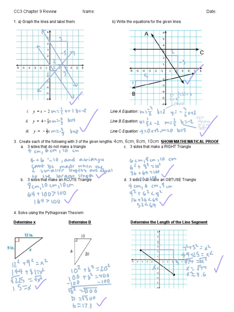 CC3 Chapter 9 Review | PDF | Triangle | Mathematical Relations