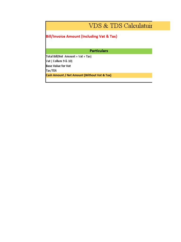 Tds & Vds Calculation | PDF