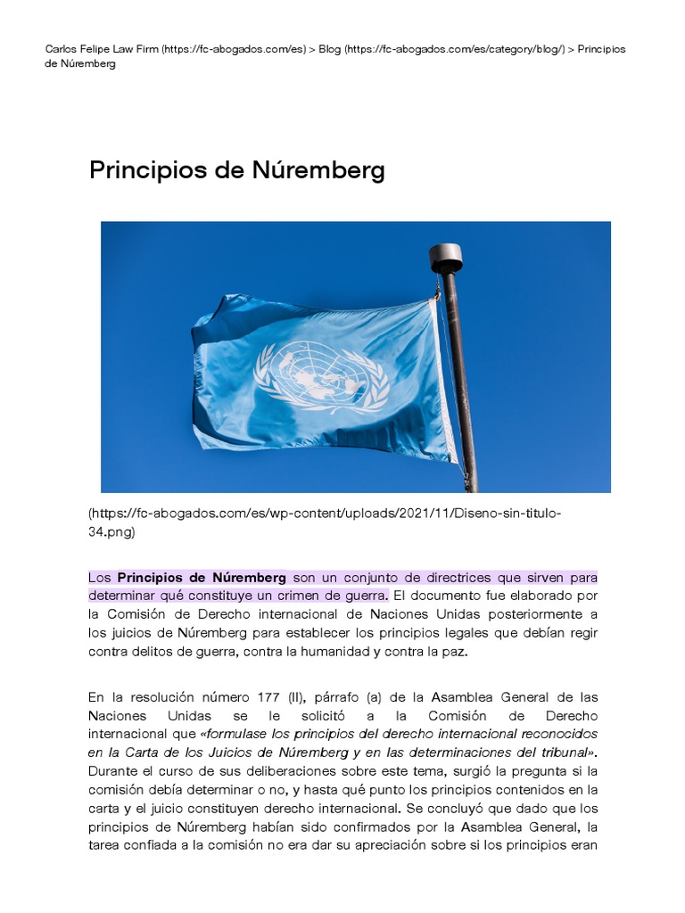 Principios de Núremberg | PDF | Derecho penal internacional | Justicia