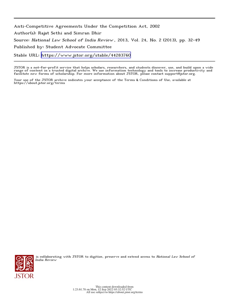 Anti Competitive Agreements | Download Free PDF | Competition Law ...
