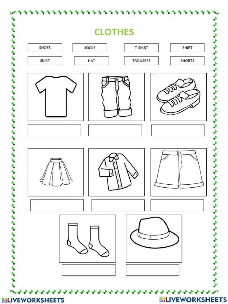 Ficha de Ropa en Ingles Worksheet | PDF