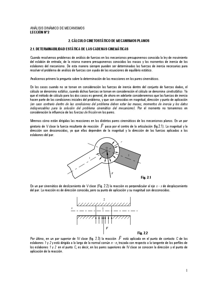Tipos de Mecanismos y Pares Cinemáticos | PDF | Fuerza | Cinemática
