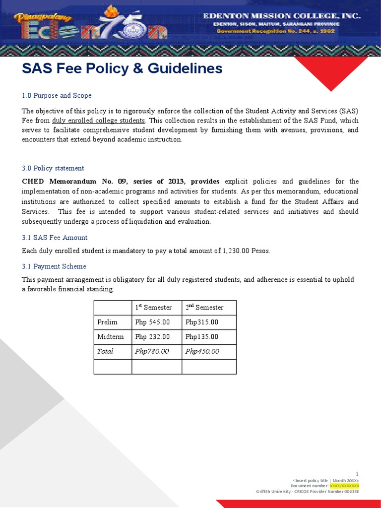 SAS Sample Policy | PDF