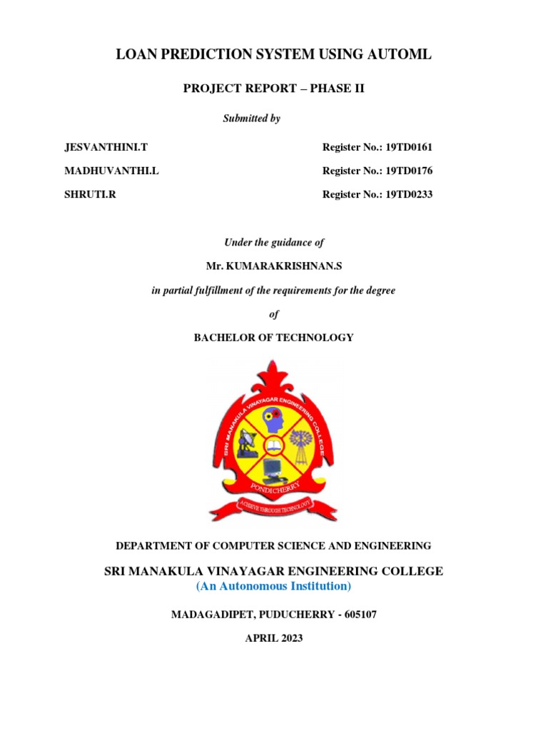 Project Loan Automl | PDF | Machine Learning | Statistical Classification