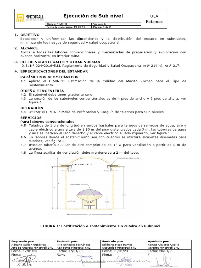 E-MIN-3 Ejecución de Sub Nivel V6 Ok | PDF