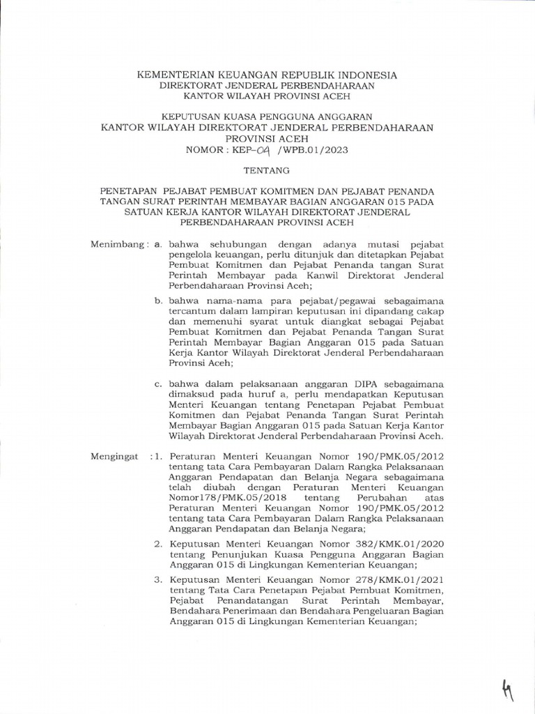 KEP-4 - SK PPK Dan PPSPM | PDF