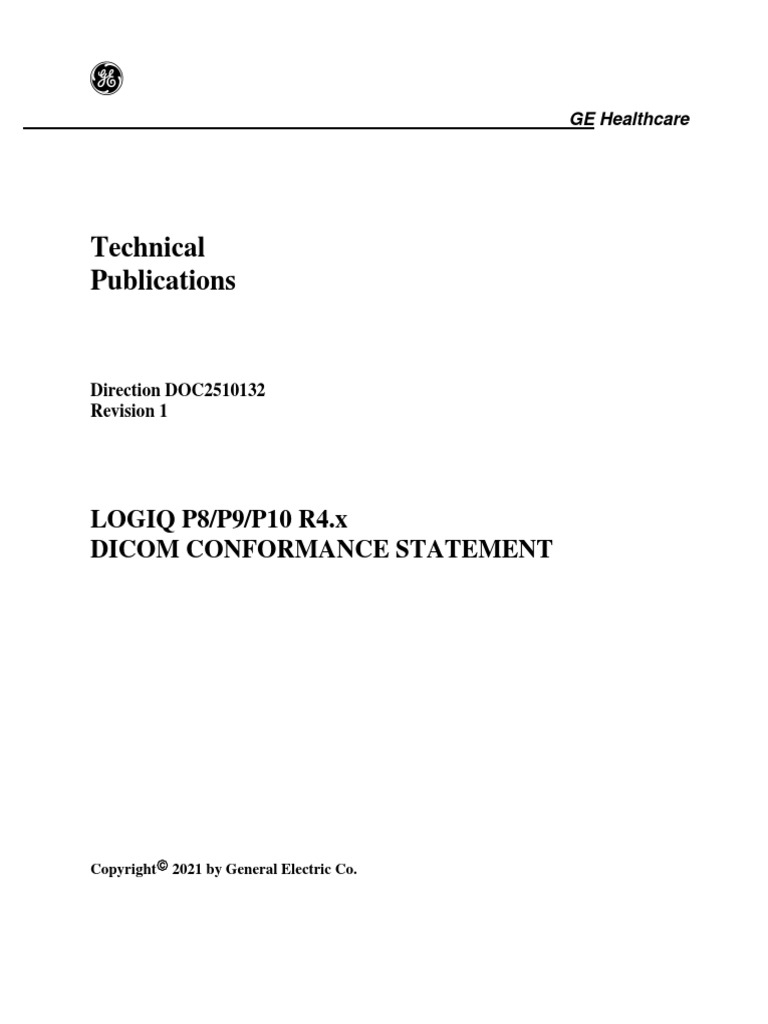 Doc2510132 Logiq P8p9p10 Dicom Conformance Statement Rev1 Pdf Medical Imaging Computing