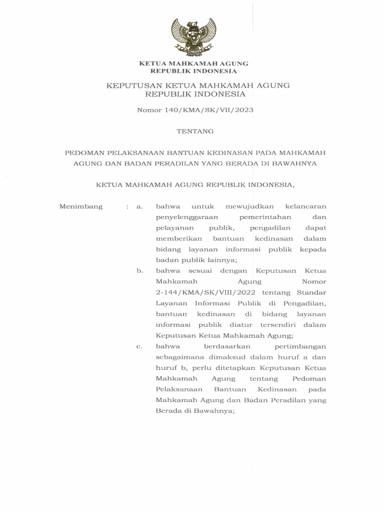 SK Kma Nomor 140 - Kma - SK - Vii - 2023 | PDF