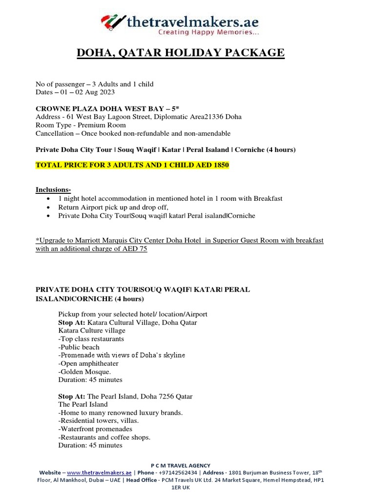 Doha Holiday | PDF | Doha | Qatar