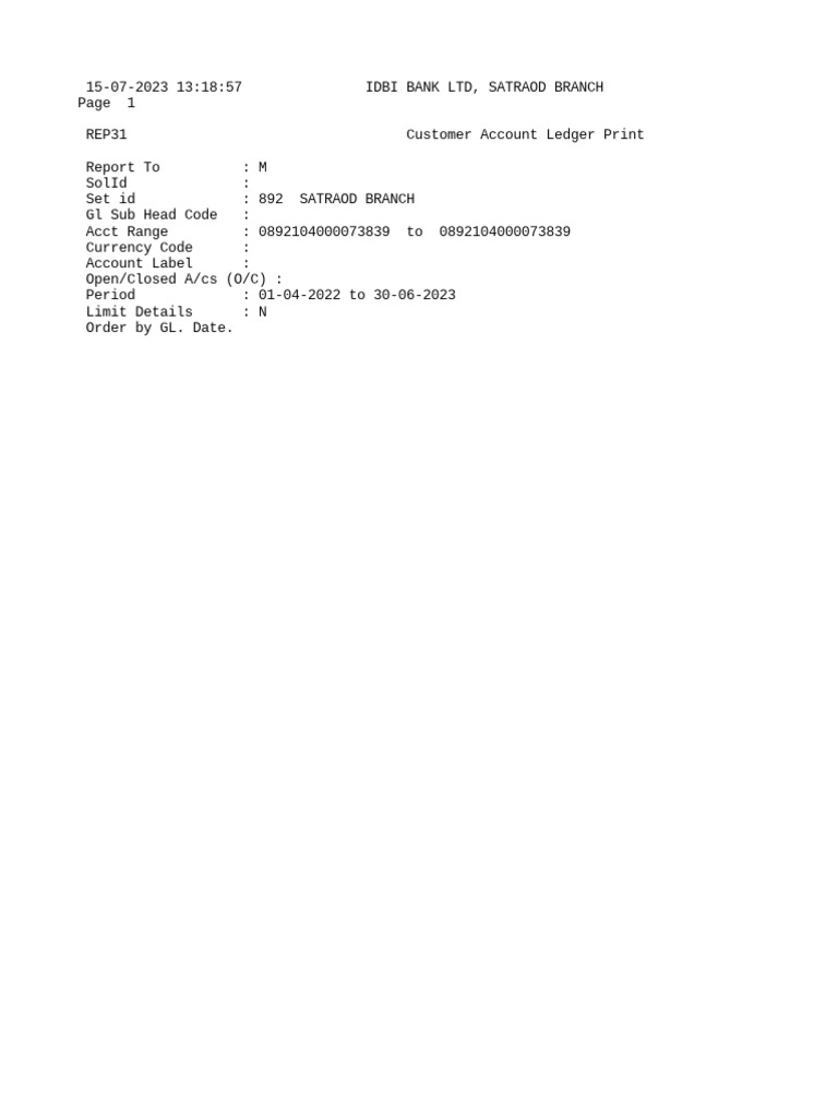 IDBI Statement | PDF