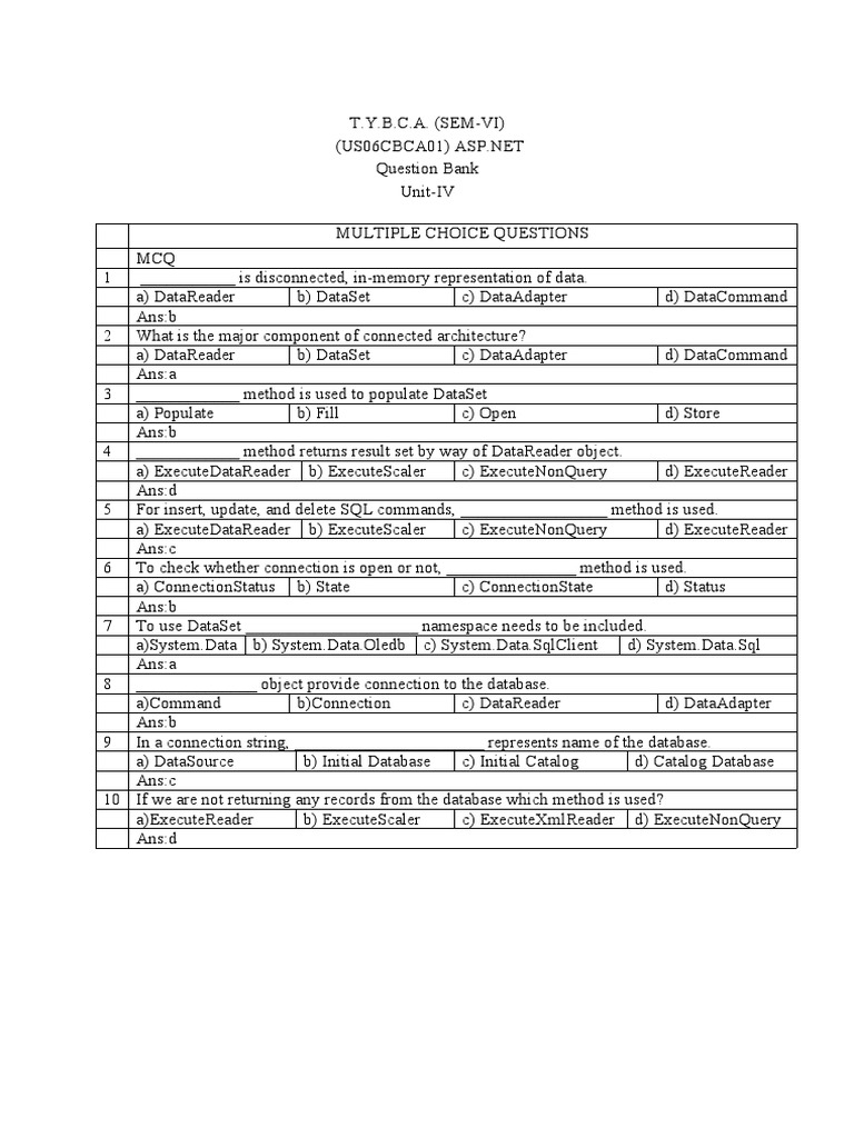 Unit - 4 QB | PDF | Databases | Sql