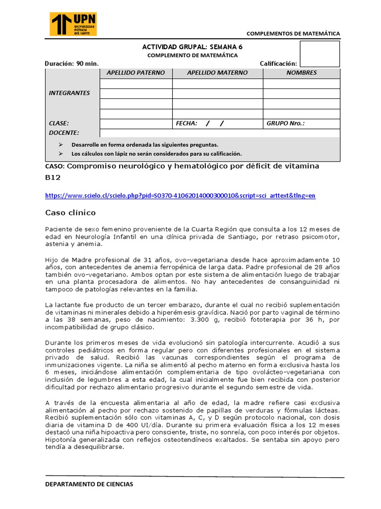 TPCC - T2 - Semana 6 - 2023 | PDF | Medicina CLINICA | Especialidades Medicas