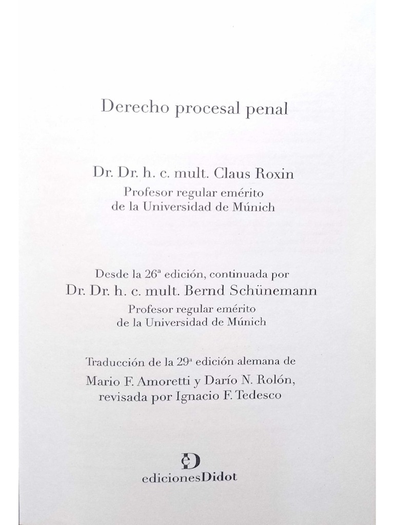 Claus Roxin - Concepto Proceso Penal | PDF