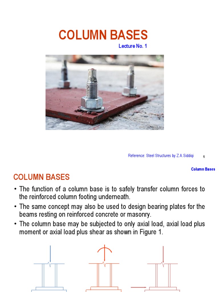 Column Base Design and Analysis | PDF | Column | Bending