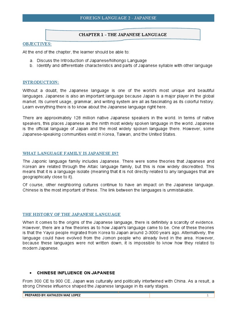 Module 1.1 - FL Nihongo | PDF | Japanese Language | Kanji
