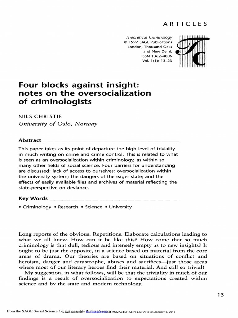 Christie1997 - Four Blocks Against Insight - Notes On The ...