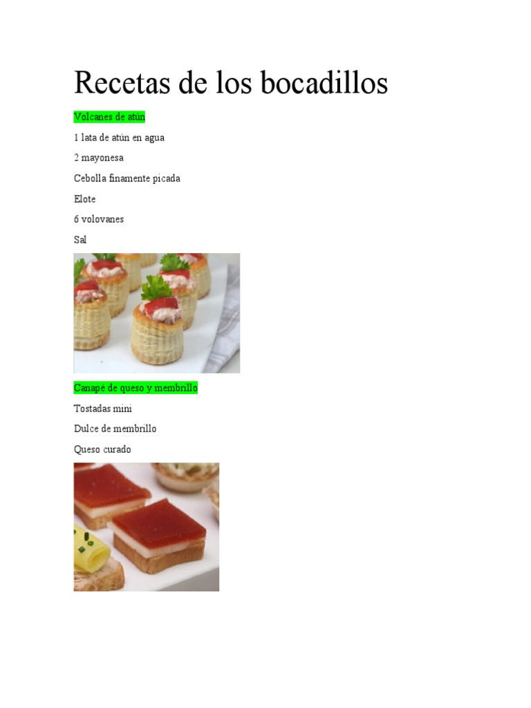 Recetas de Canapés Fáciles y Ricos | PDF | Mayonesa | Queso