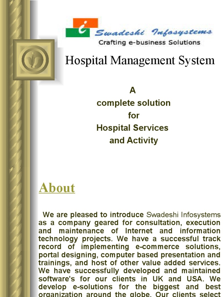 Comprehensive Hospital Management Software | PDF