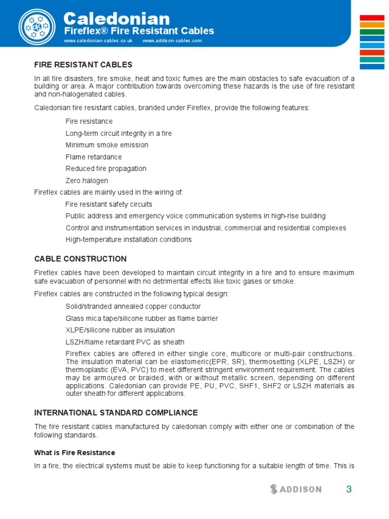 Fire Resistant Cables and Standard | PDF