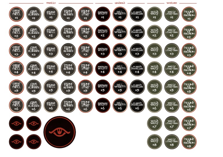 TOR Tokens Print Block 2 v1 | PDF | Wolves | Canis Lupus