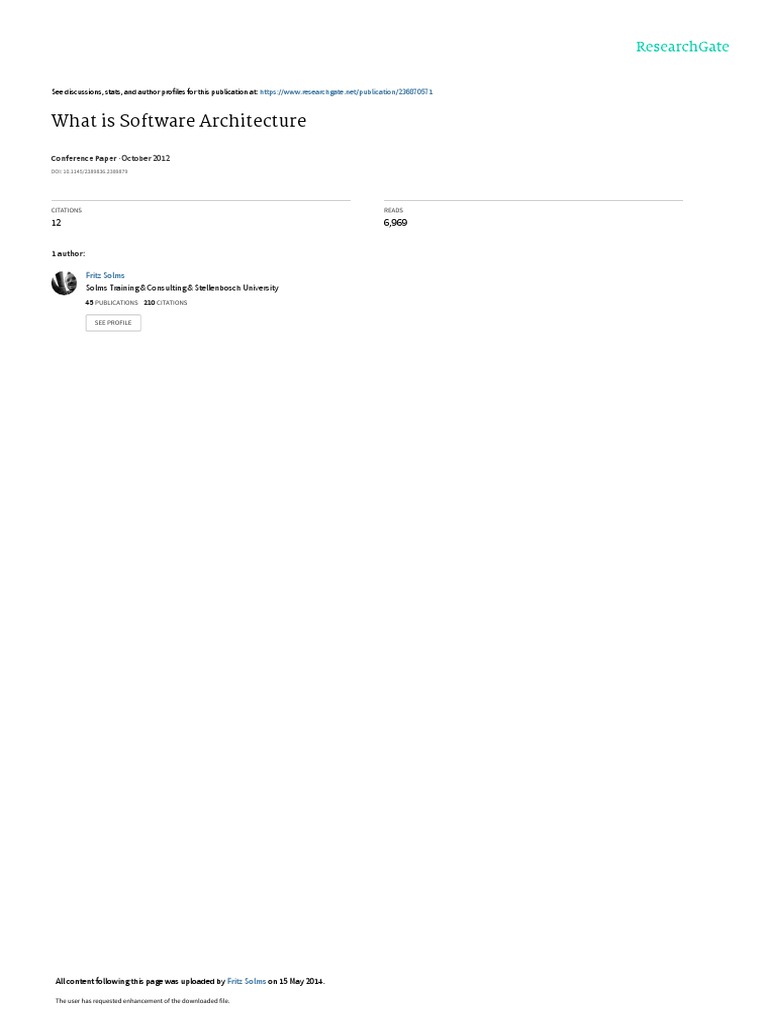 What Is Software Architecture Pdf Service Oriented Architecture Component Based Software