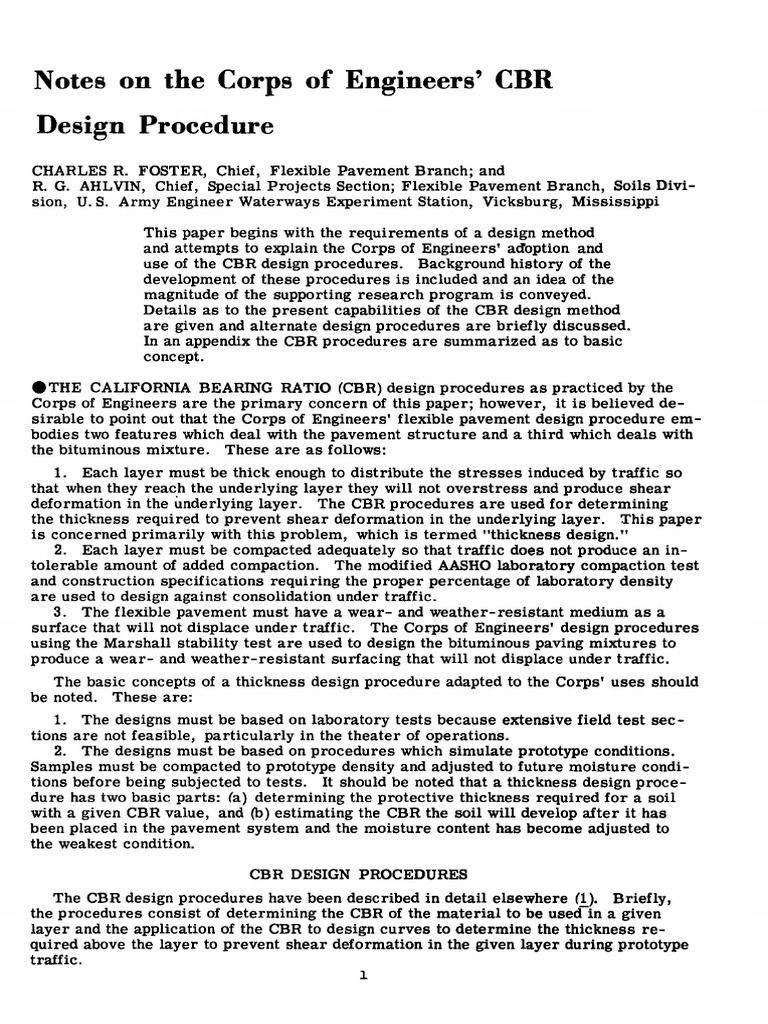 Notes On The Corps of Engineers' CBR Design Procedure | PDF | Road ...