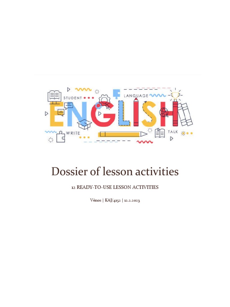 Dossier of Lesson Activities | PDF | Vocabulary | Cognition