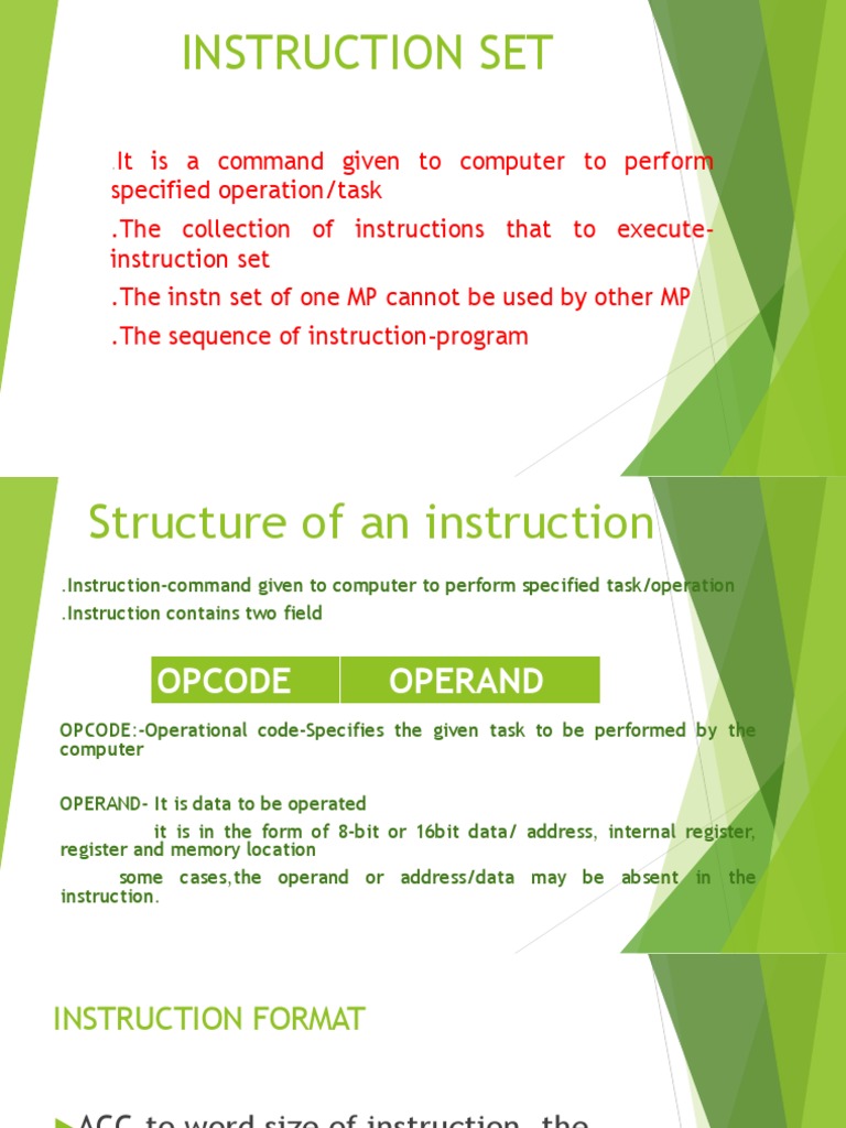 Instruction Set | PDF | Central Processing Unit | Computer Architecture Instruction Set | PDF | Central Processing Unit | Computer Architecture