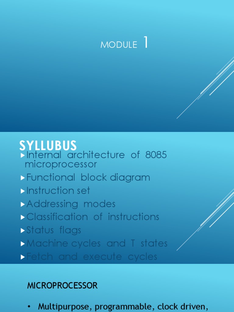 8085 Microprocessor Overview | PDF | Central Processing Unit | Computer Data Storage