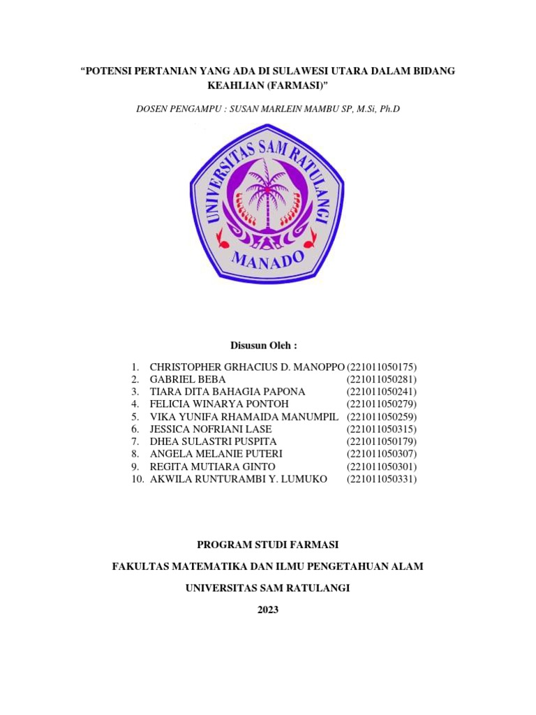 Makalah Kepasifikan (POTENSI PERTANIAN YANG ADA DI SULUT) | PDF