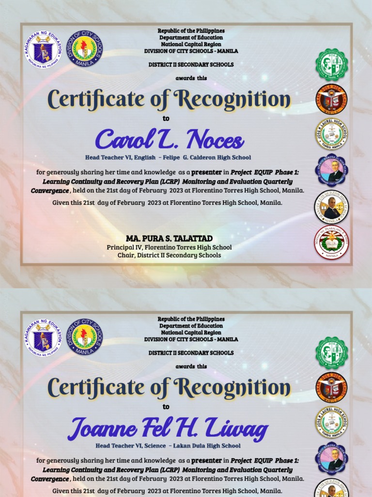 Cert LCRP | PDF | Metro Manila | Manila