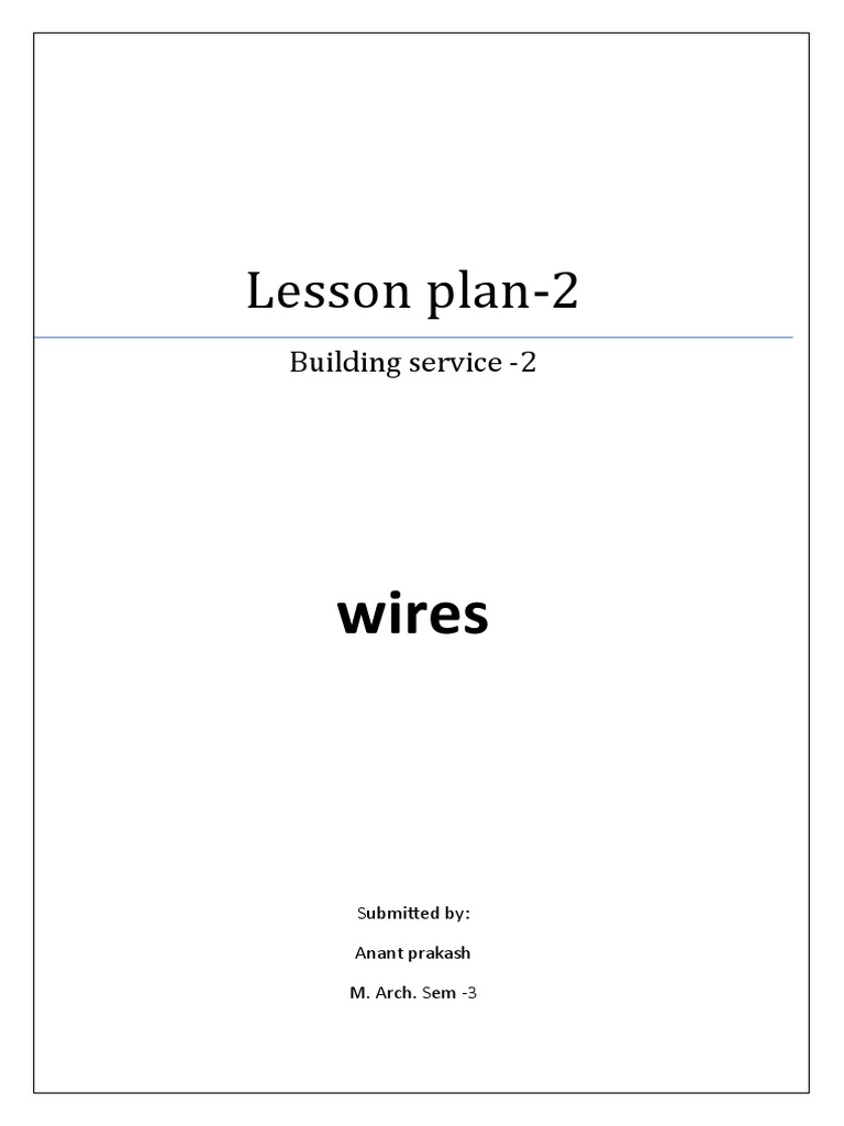 Lesson Plan (Wires) | PDF