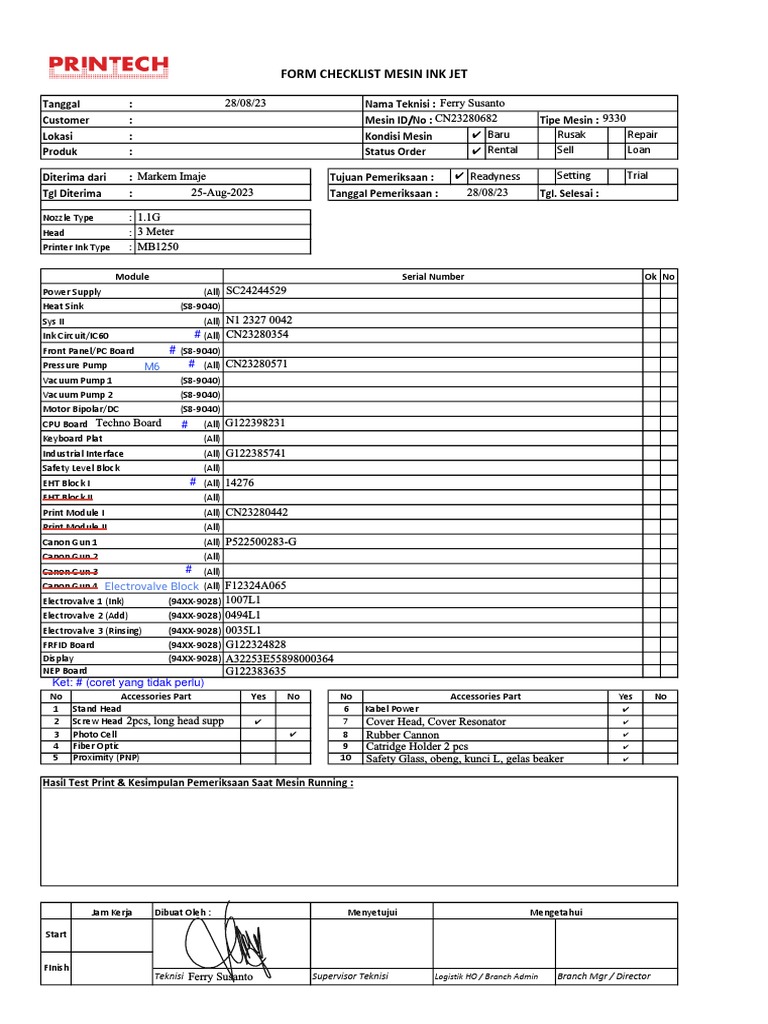 Checklist Mesin 9330 | Download Free PDF | Electrical Engineering ...