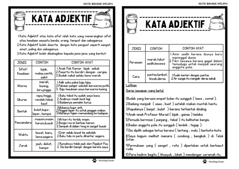 Nota Kata Adjektif | PDF